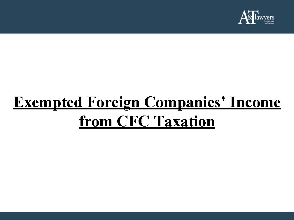 New Russian CFC Rules and Cyprus Structures New