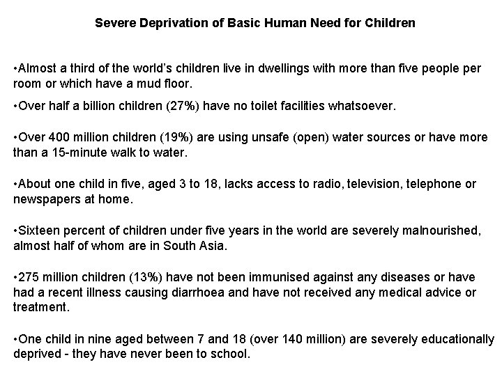 Absolute Poverty After the World Summit on Social