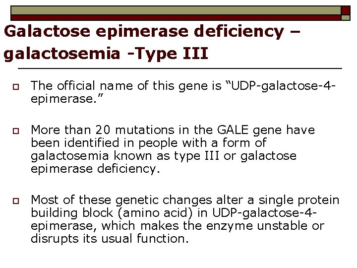 Galactosemia screening why when how Clinical Childrens Hospital
