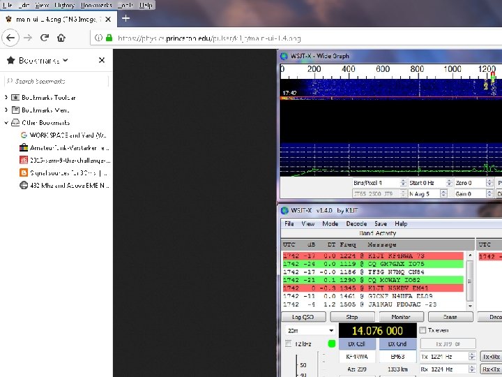 WSJTX FT 8 Mode Main Display and Waterfall