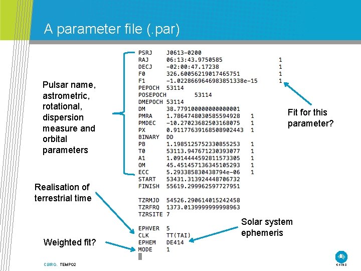 TEMPO 2 tutorial George Hobbs Research Scientist CSIRO