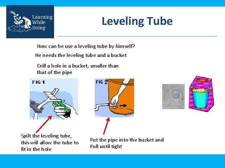Ways of ensuring something is level Leveling Tube