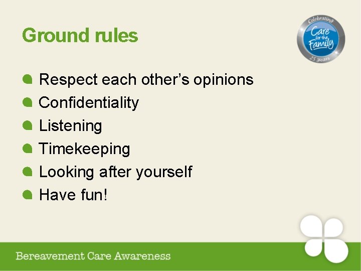 Welcome and housekeeping Health and safety No smoking