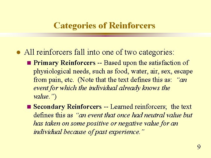 Chapter 4 Fostering Learning and Reinforcement l Overview