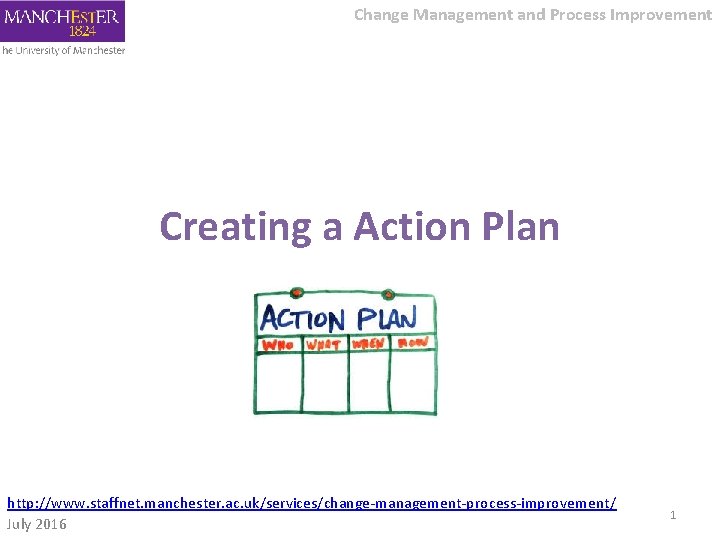 Change Management and Process Improvement Creating a Action
