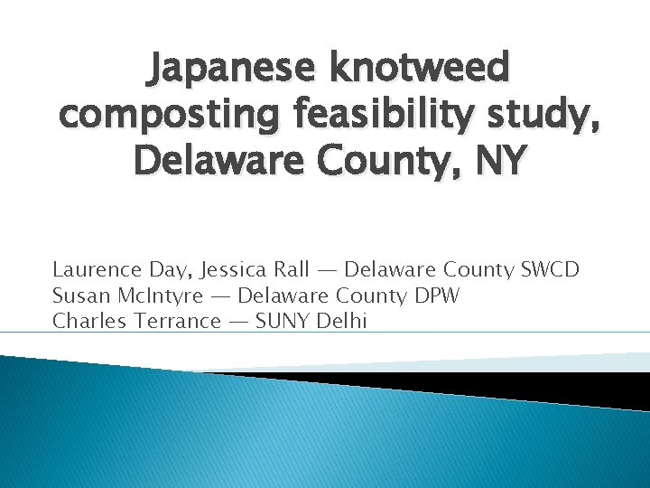 Japanese knotweed composting feasibility study Delaware County NY