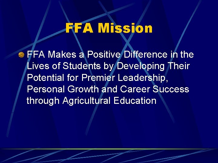 FFA History and Introduction History Smith Hughes Act