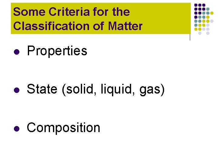 Matter and Change Mrs Coyle Chemistry A Classification