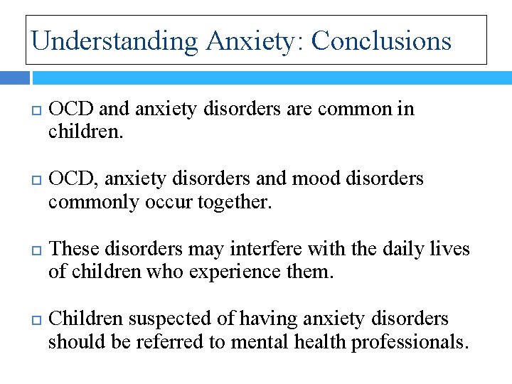 UNDERSTANDING OCD ANXIETY DISORDERS Amy Drahota Ph D
