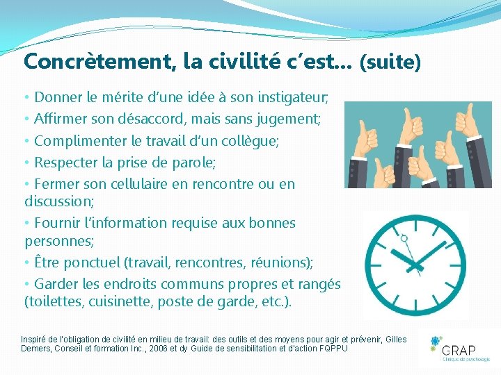 CIVILIT ET SANT PSYCHOLOGIQUE AU TRAVAIL Sara Imbeault