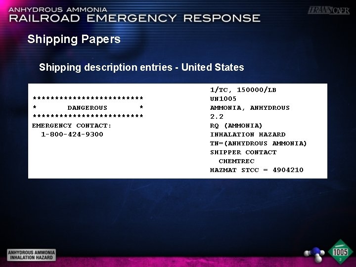 Transporting Hazardous Materials by Rail u Railroads transport