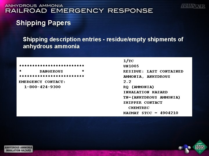 Transporting Hazardous Materials by Rail u Railroads transport