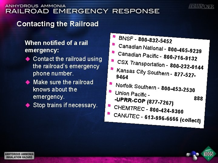 Transporting Hazardous Materials by Rail u Railroads transport