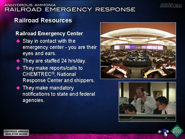 Transporting Hazardous Materials by Rail u Railroads transport