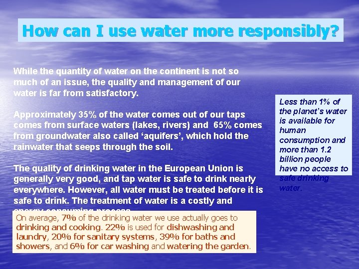 How can I use water more responsibly By