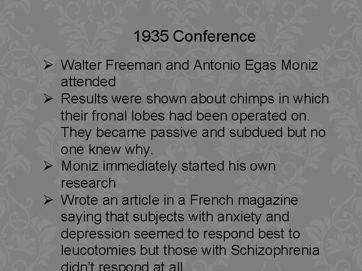 WALTER FREEMAN II LOBOTOMY By Lynelle Tremelling Williams