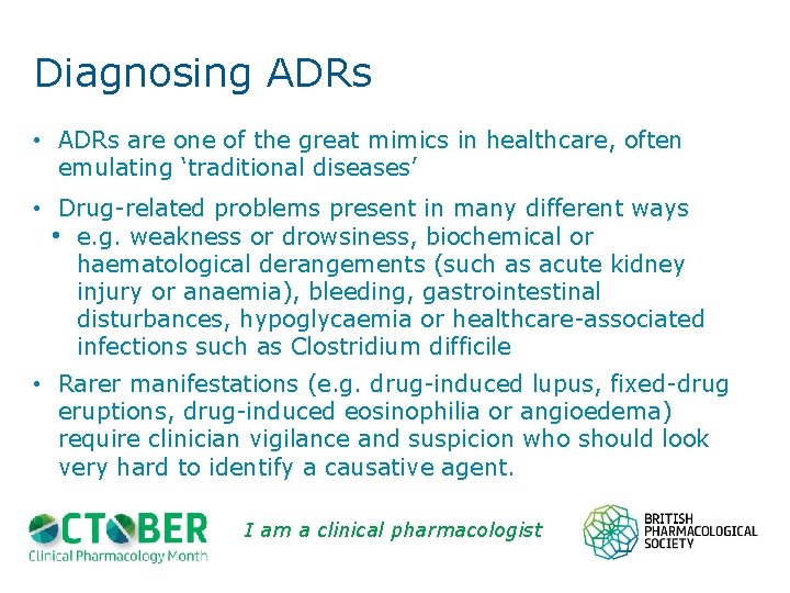Adverse drug reactions patient level Prof Jamie Coleman