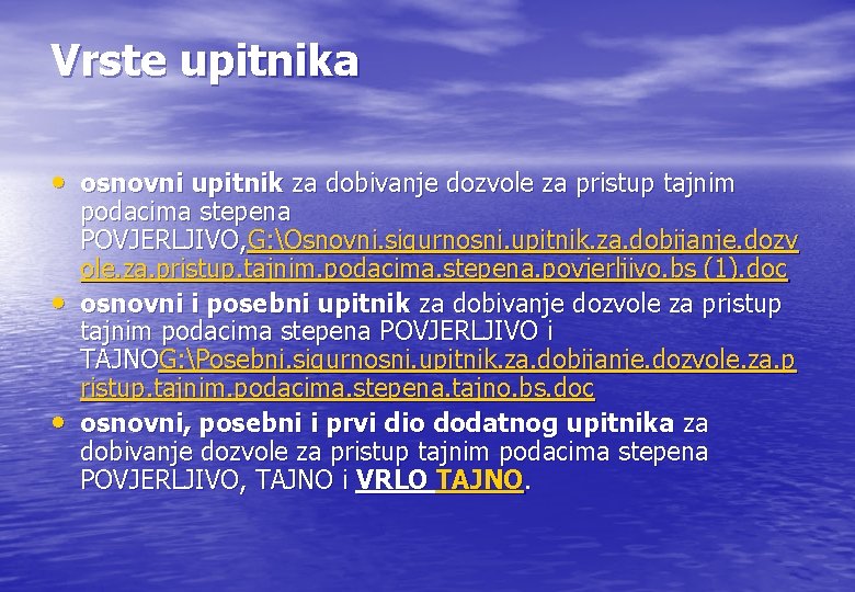 PROCES IZRADE SIGURNOSNIH PROVJERA SADRAJ 1 UVOD 2