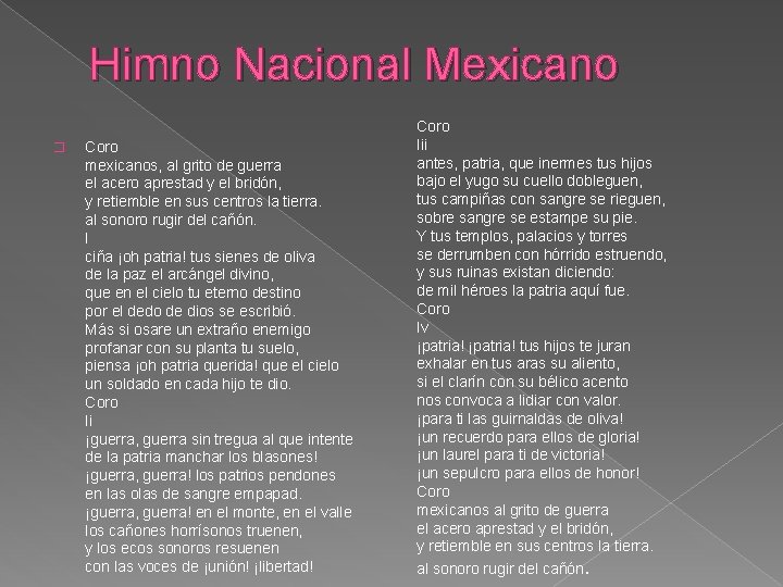 Himno Nacional Mexicano Gabriela Hernndez Franco Su historia