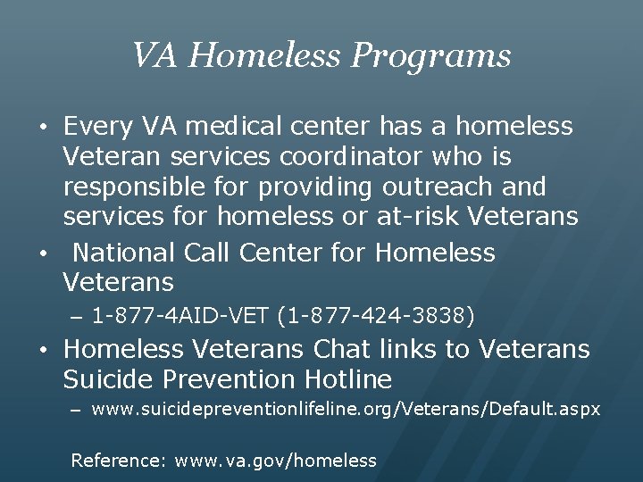 Homeless Veterans at Lifes End Military History Toolkit