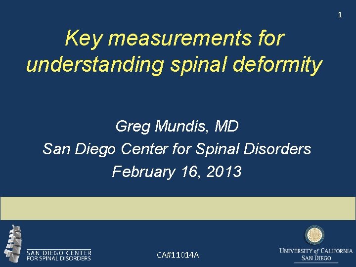 1 Key measurements for understanding spinal deformity Greg