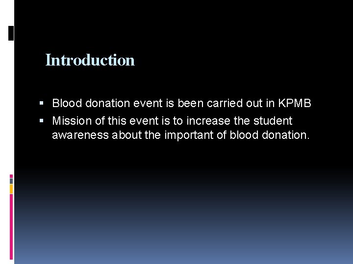 PROJECT PROPOSAL FOR BLOOD DONATION IN KPMB q