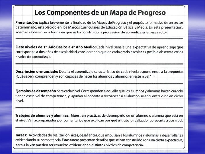 MAPAS DE PROGRESO Antecedentes Proyecto Estndares 2002 Propuesta
