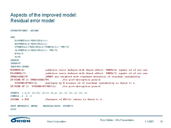 A case example Building a population pharmacokinetic model