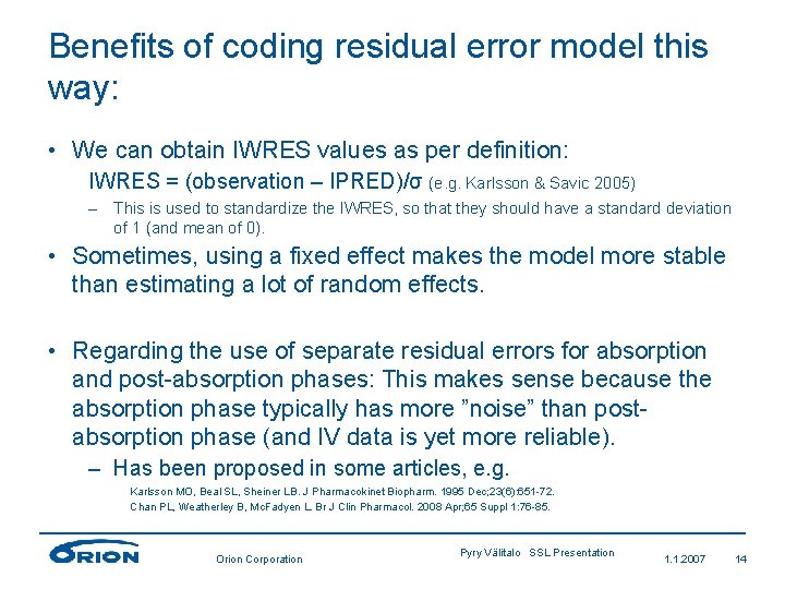 A case example Building a population pharmacokinetic model