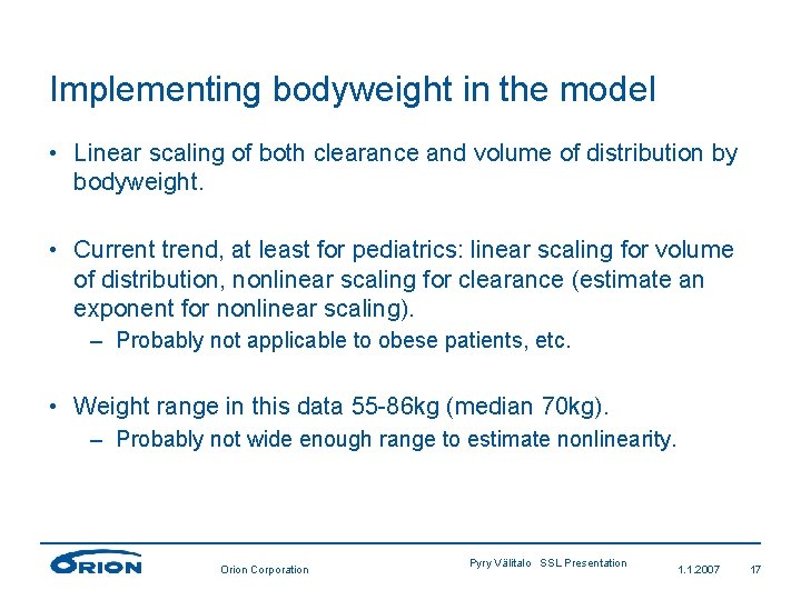 A case example Building a population pharmacokinetic model