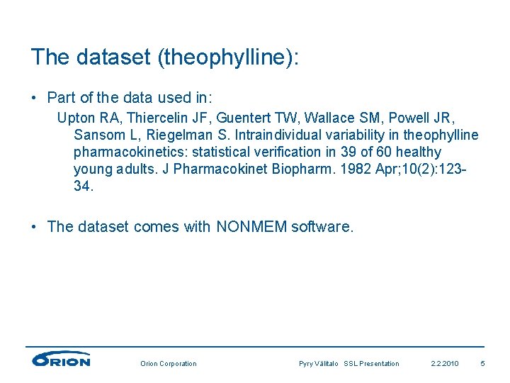 A case example Building a population pharmacokinetic model
