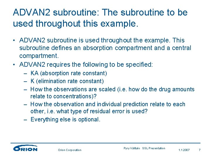 A case example Building a population pharmacokinetic model