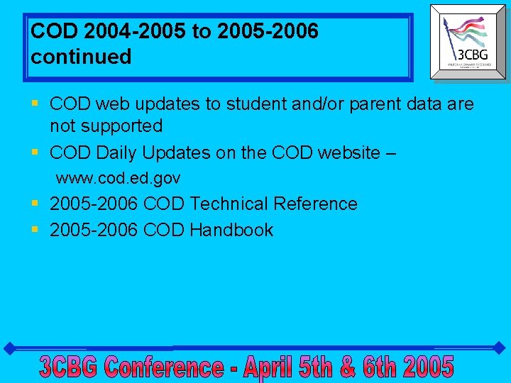 Common Origination Disbursement Pell Grant Processing Presented by