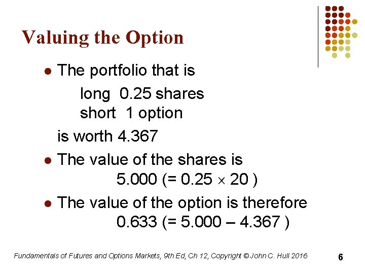 Introduction to Binomial Trees Chapter 12 Fundamentals of