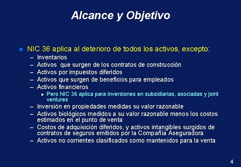 NIC 36 Deterioro de Activos y la Identificacin