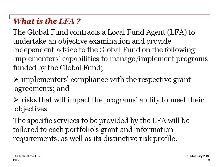 Global Fund Zimbabwe Grant Launch Role of LFA