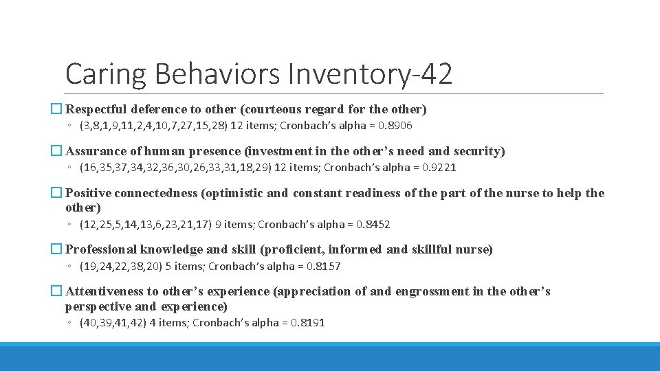 Instrumentation Overview Measuring Caring in Nursing Instrumentation ...