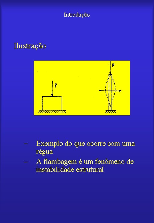 Captulo 10 Flambagem Introduo Ilustrao Exemplo do que