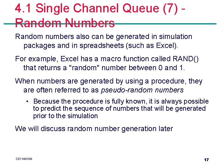 Part 2 Simulation Examples CSC 446546 Agenda 1