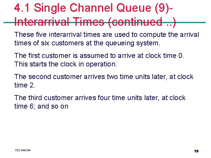 Part 2 Simulation Examples CSC 446546 Agenda 1