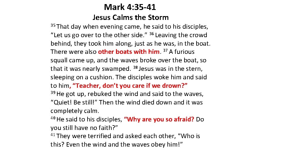Who is in your boat Mark 4 35