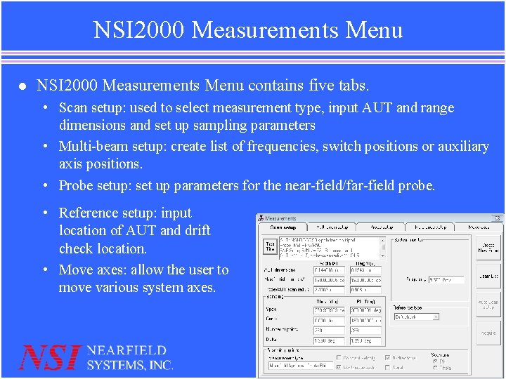 NSI 2000 Software Training Presented by Patrick Pelland