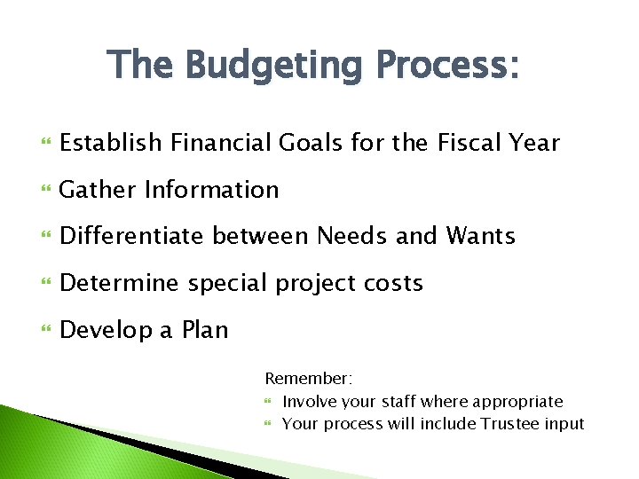 Budgets and Financial Reporting for the New Library