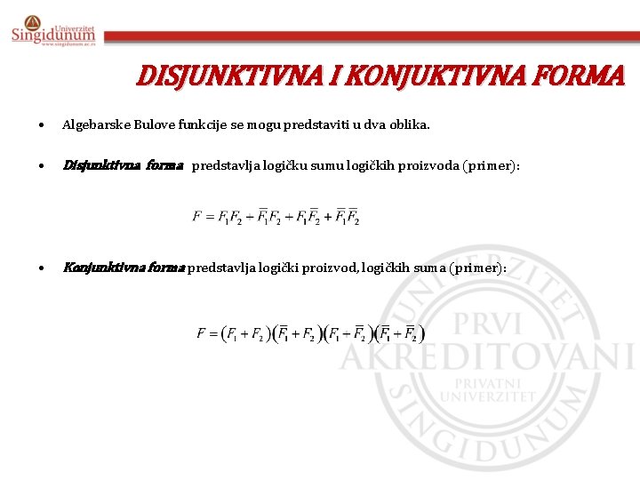 BULOVA ALGEBRA Do sada su nas uili da