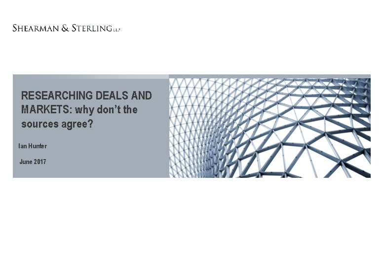 RESEARCHING DEALS AND MARKETS why dont the sources