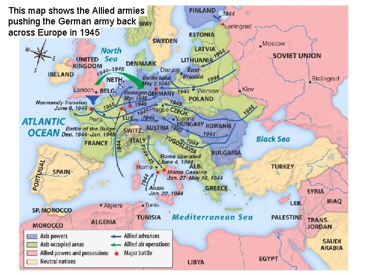 This map shows the Allied armies pushing the