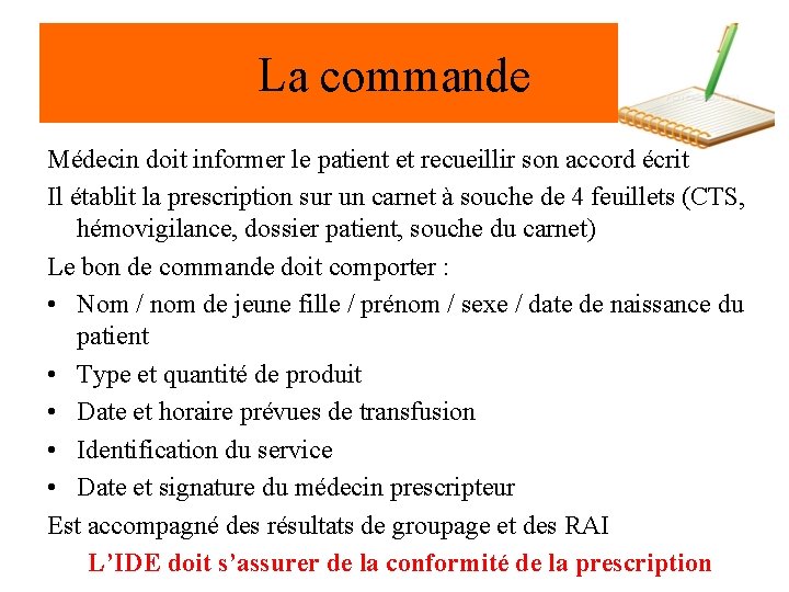 ROLE ET RESPONSABILITE IDE DANS LA TRANSFUSION SANGUINE