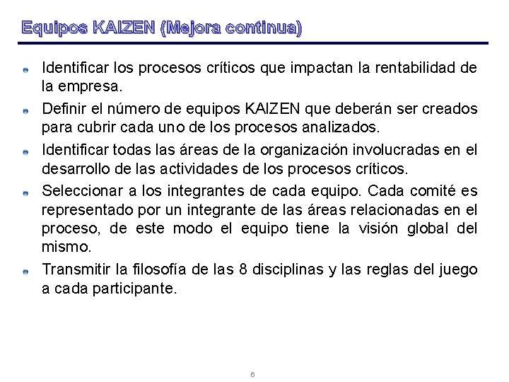 Comits Kaizen Modelo de Operacin Equipos KAIZEN Mejora