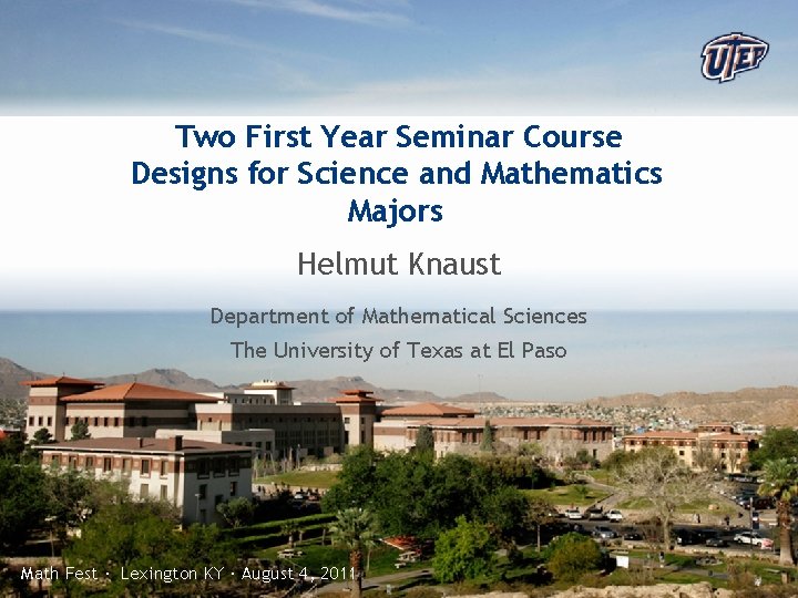 Two First Year Seminar Course Designs for Science
