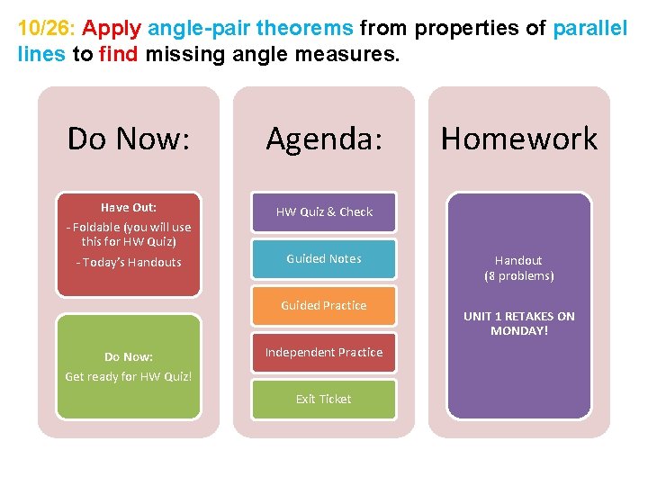 1026 Apply anglepair theorems from properties of parallel